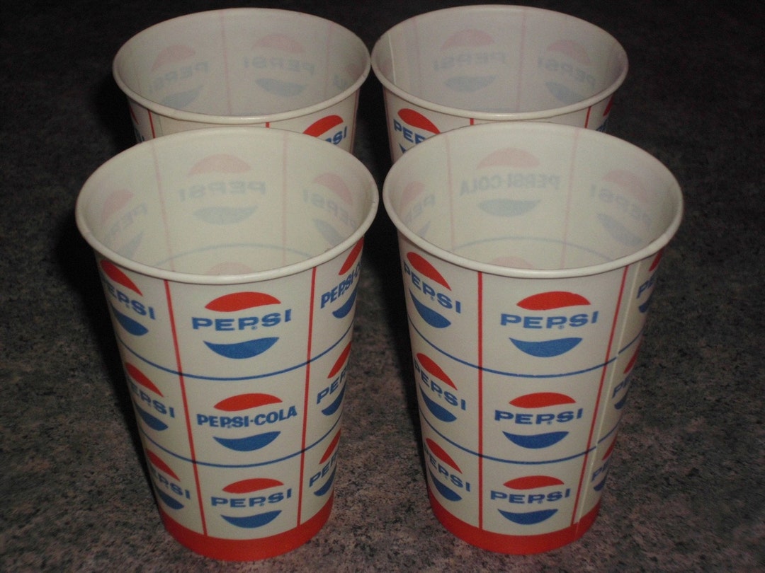 4 Vintage 70s PEPSI Logo Paper Cups - Etsy