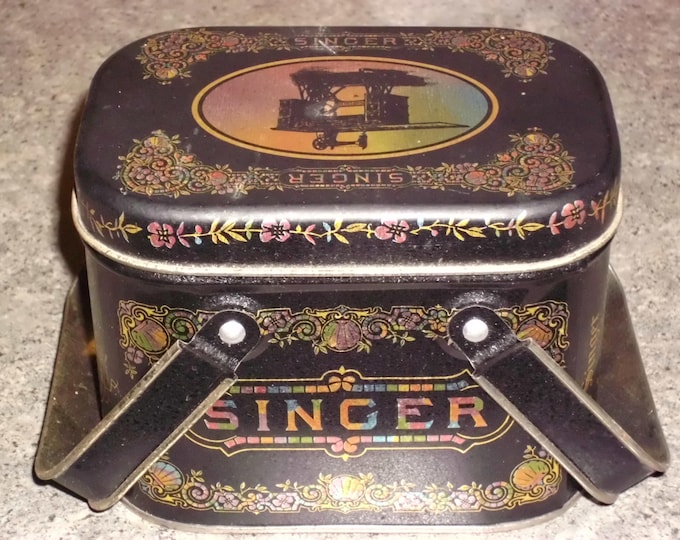 Vintage Singer Sewing Machine Tin - Etsy