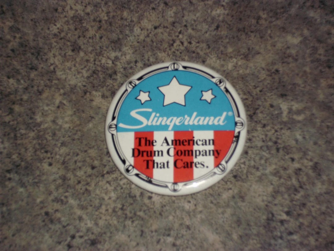 Vintage 80s Slingerland Drums Pin Back Button - Etsy