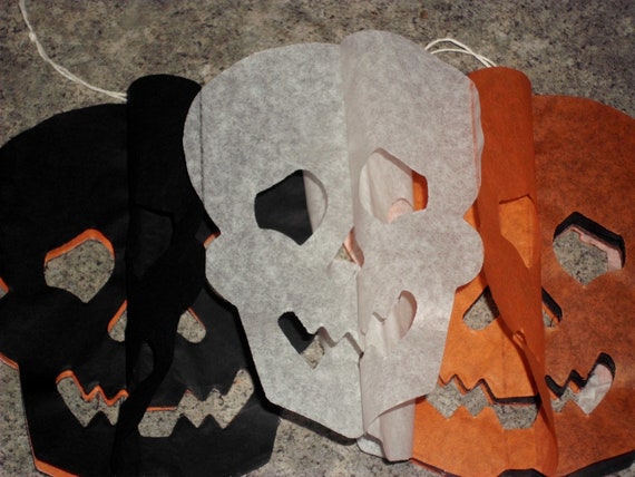 Vintage 90s Beistle Halloween Skull Garland 12 Ft. - Etsy