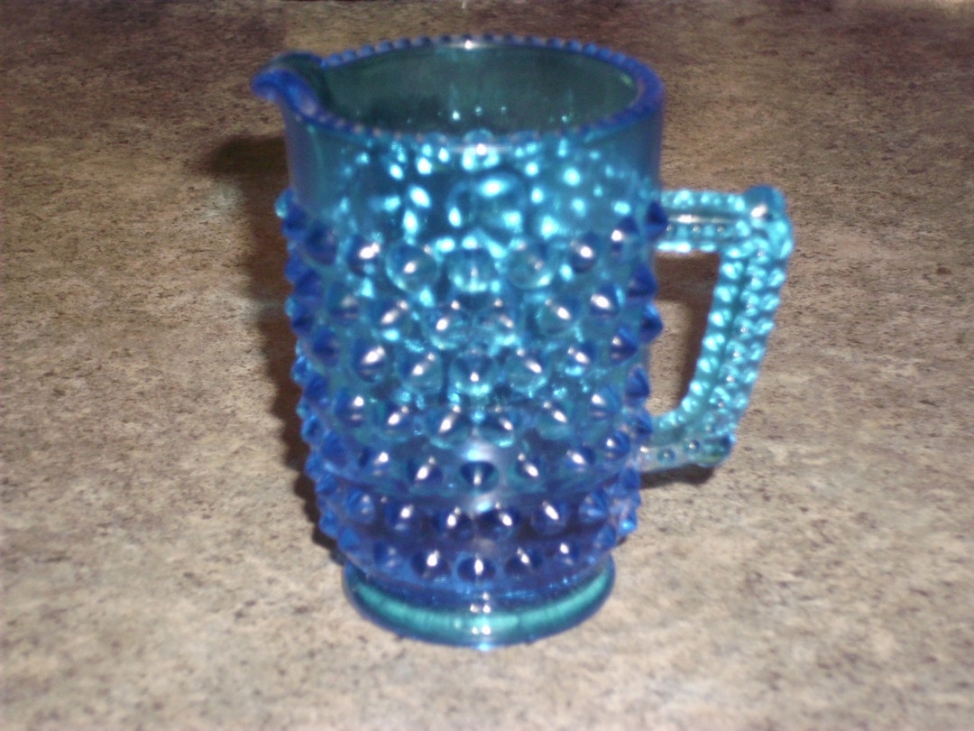 Vintage 70s Fenton Blue Hobnail Pitcher Creamer - Etsy