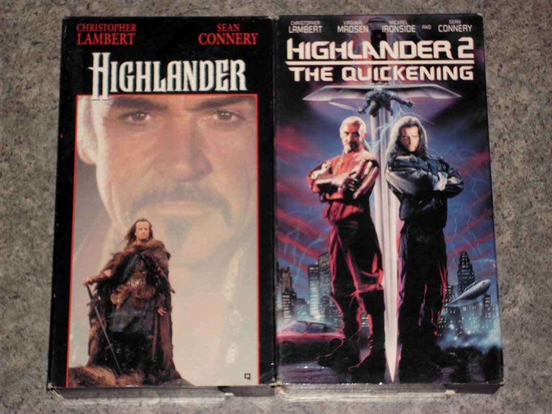 2 Vintage VHS Movies - Highlander / Quickening - Sean Connery - Etsy