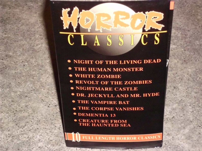 Vintage VHS Horror Classics 10 Movie Box Set - Etsy
