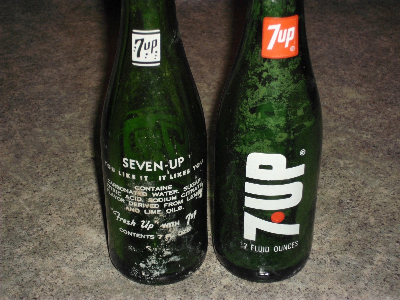 2 Vintage 70s 7up Bottles | Etsy