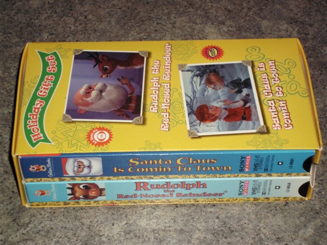 Vintage VHS - Holiday Gift Set - Rudolph Reindeer ~ Santa Comin' to ...