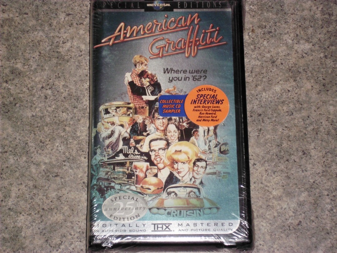 Vintage VHS Movie - American Graffiti - Bonus CD - Sealed - Etsy
