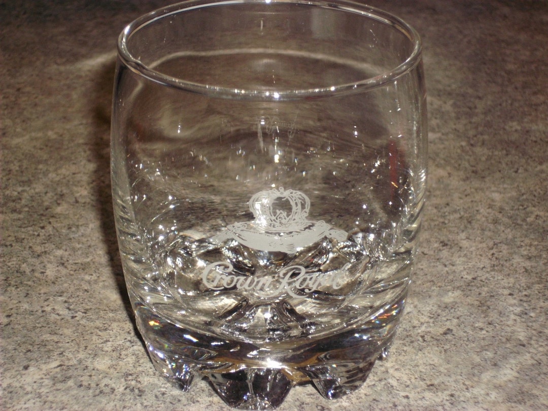 Vintage 90s Crown Royal Glass Etched Logo - Etsy