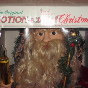 Vintage 80s Santa Claus Animated Motion Figure - Telco - Etsy
