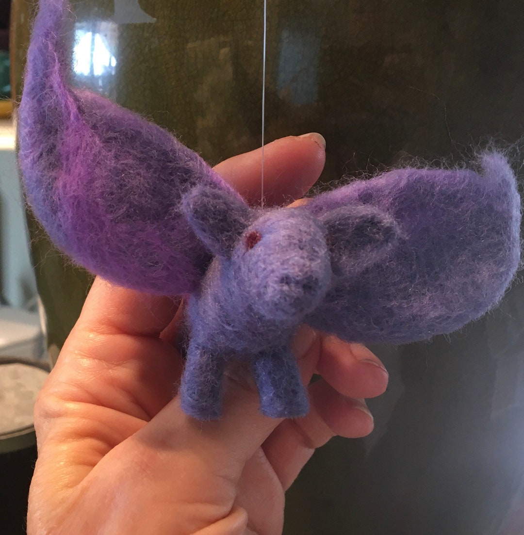Felted Flying Purple Pig - Etsy