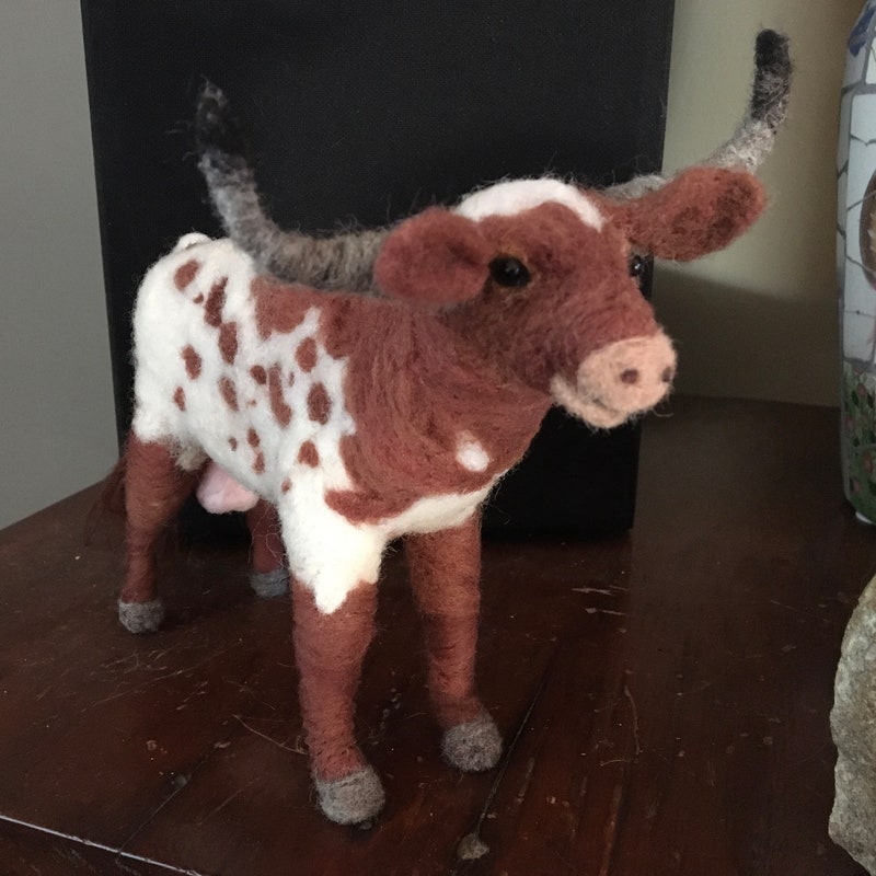 Needle Felted Cow - Etsy