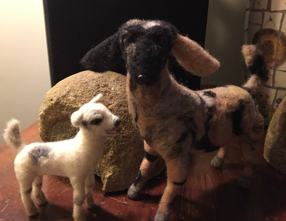 Needle Felted Goat and Kid - Etsy
