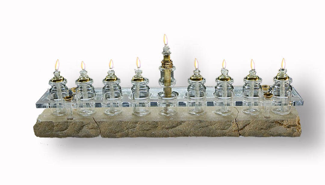 Menorah "broken Stone" - Etsy