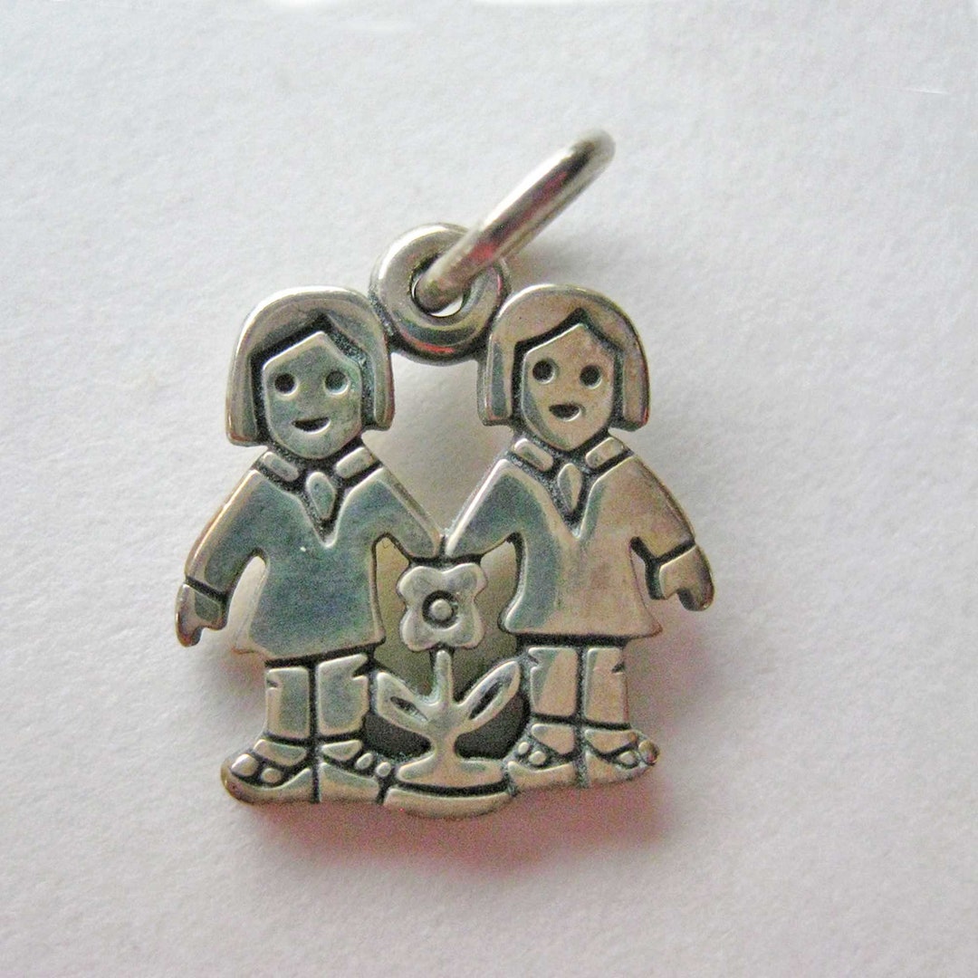 James Avery Retired Sterling Silver Love is Charm Two Girls Charm - Etsy