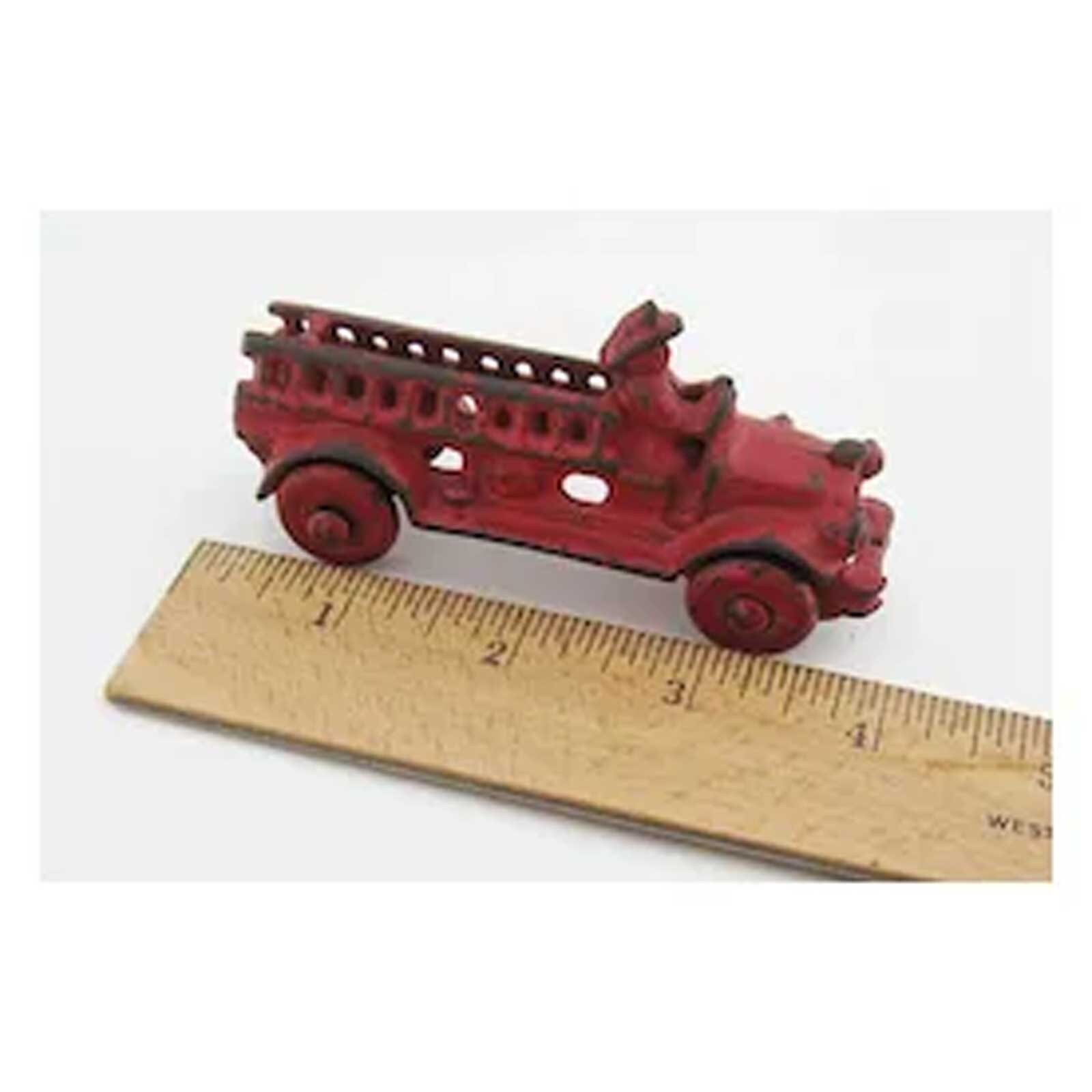Vintage Red Cast Iron Toy Ladder Fire Truck - Etsy