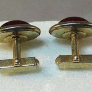 Anson Cuff Links / Red Glass Stones / Vintage Cufflinks / Collectible ...