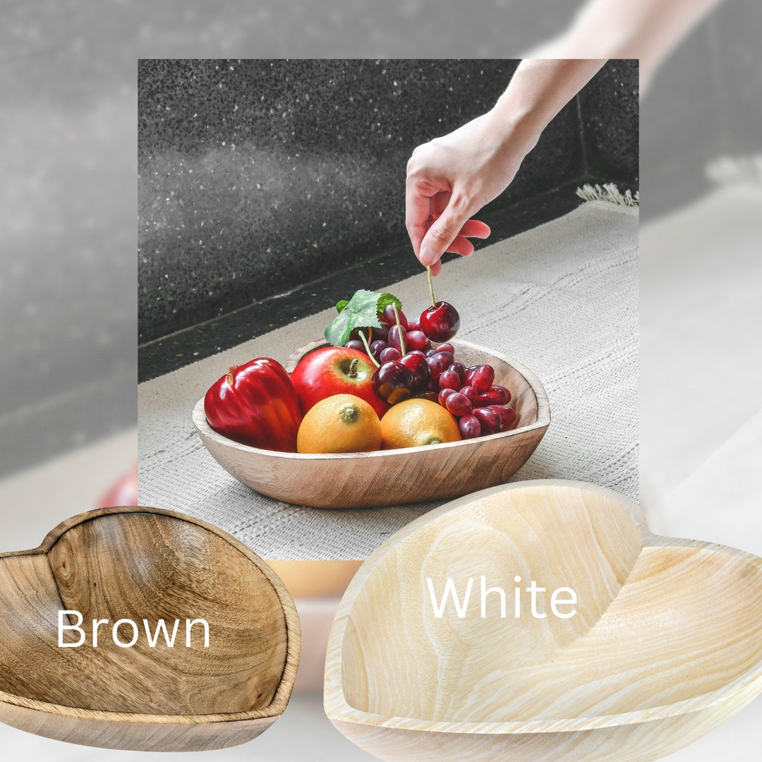 Vintage Heart Shaped Kitchen Tray Bowl in Natural Tamarind - Etsy