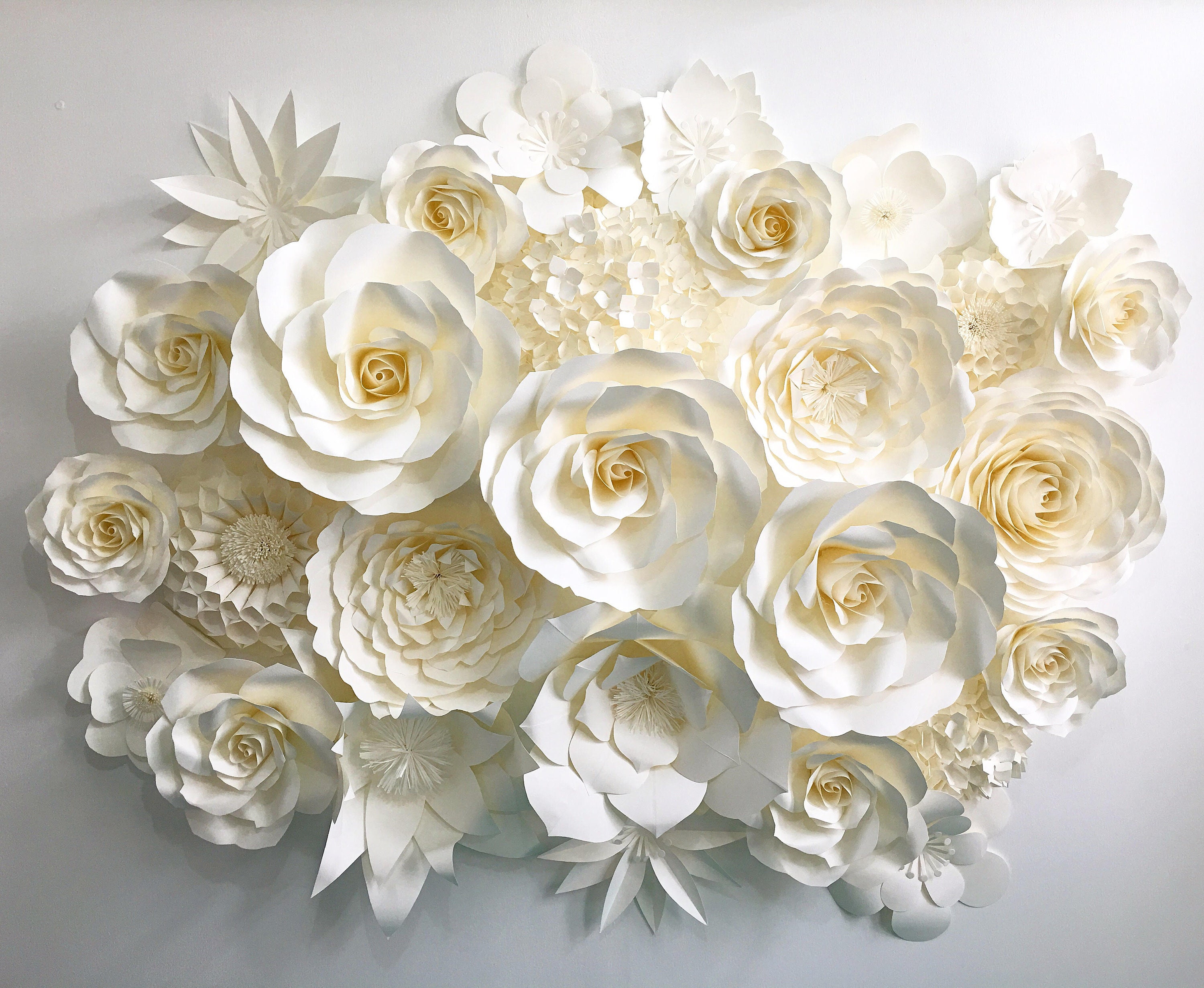 Paper Flower Backdrop in Off-white Ivory Color - Etsy