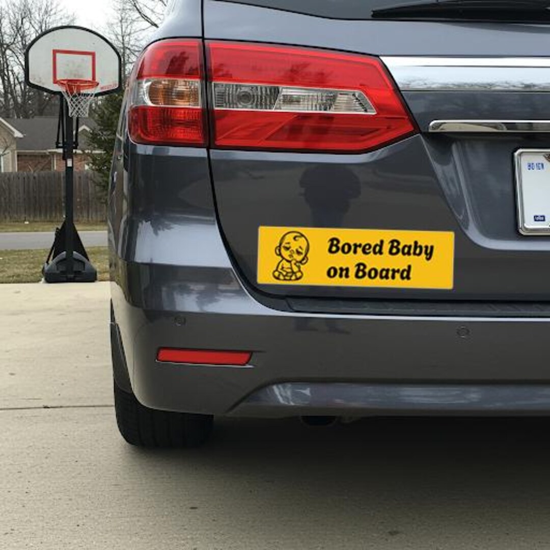 Funny Bored Baby Bumper Sticker - Cute Backseat Entertainment Decal ...