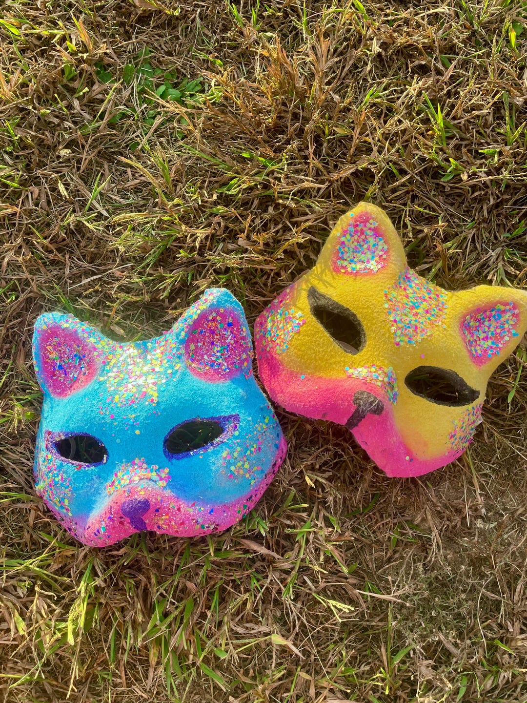 Neon Glitter Therian Cat Mask - Etsy