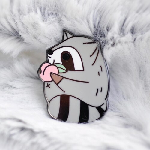 Cute Raccoon Enamel Pin by Noristudio | Etsy