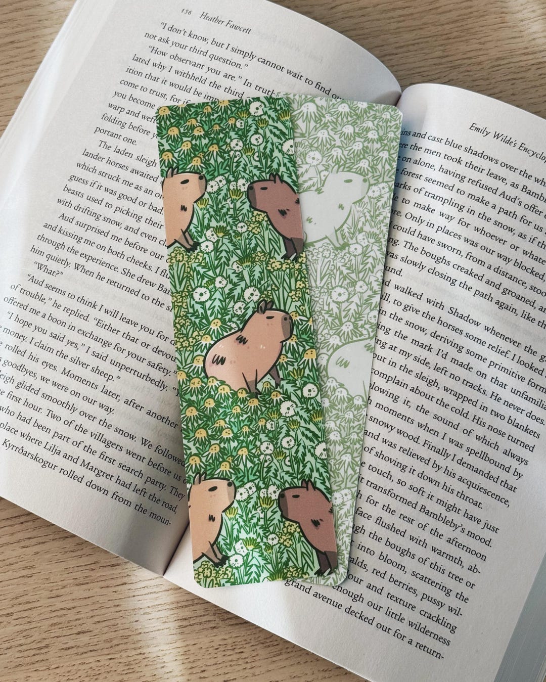 Handmade Capybara Bookmark With Laminated Finish and Green Meadow ...