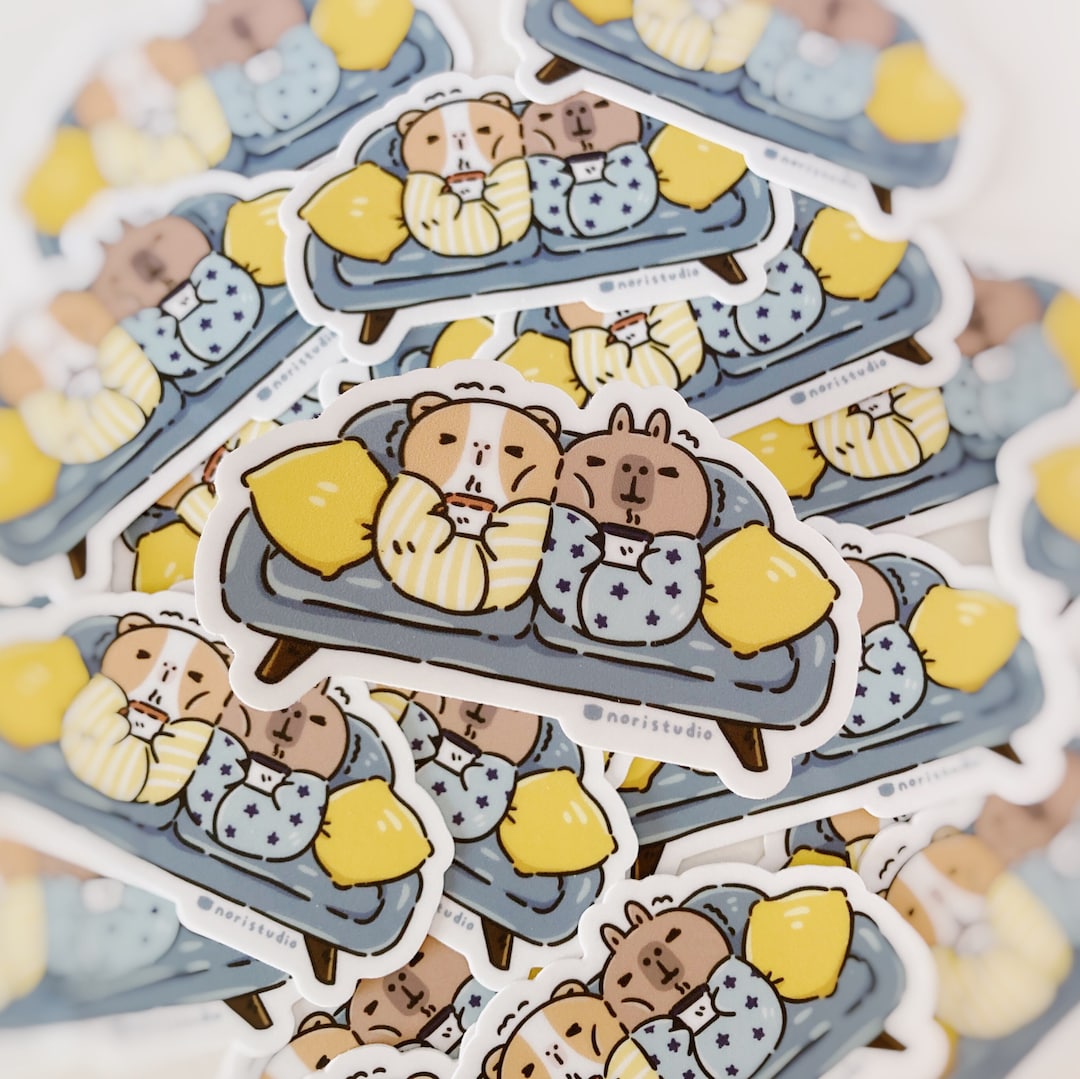 Kawaii Guinea Pig and Capybara Bubu and Moonch Cozy Blanket Burritos ...