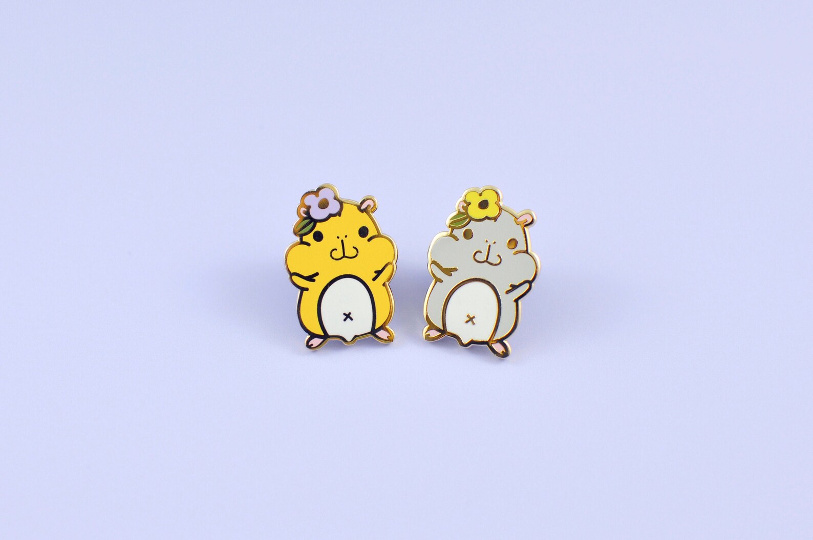 Hamster With Flower Enamel Pin Hamster Lover Gift - Etsy