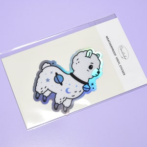 Galaxy Alpaca Holographic Vinyl Sticker for Water Bottles, Cars ...