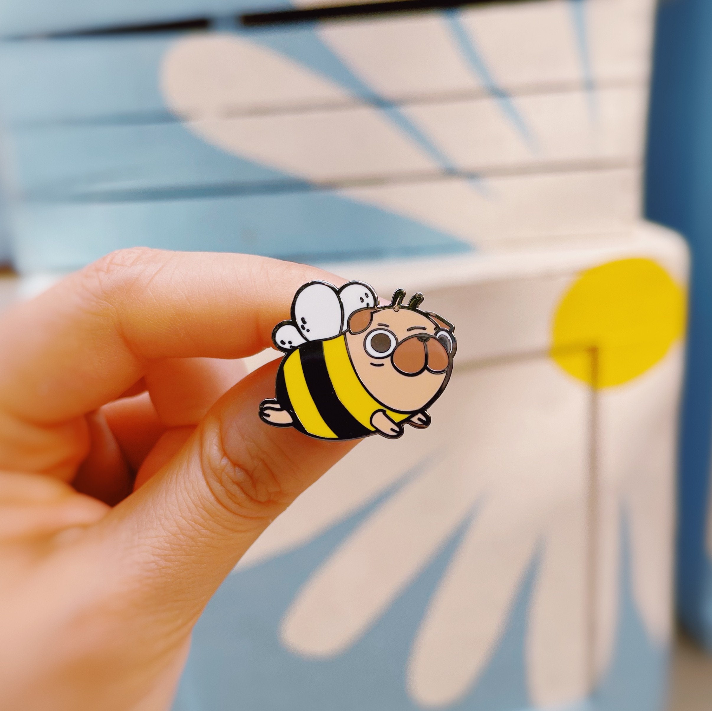 Pug Bee Pug Enamel Pin, Pug Enamel Pin, Bee Enamel Pin, Cute Pug Pin ...