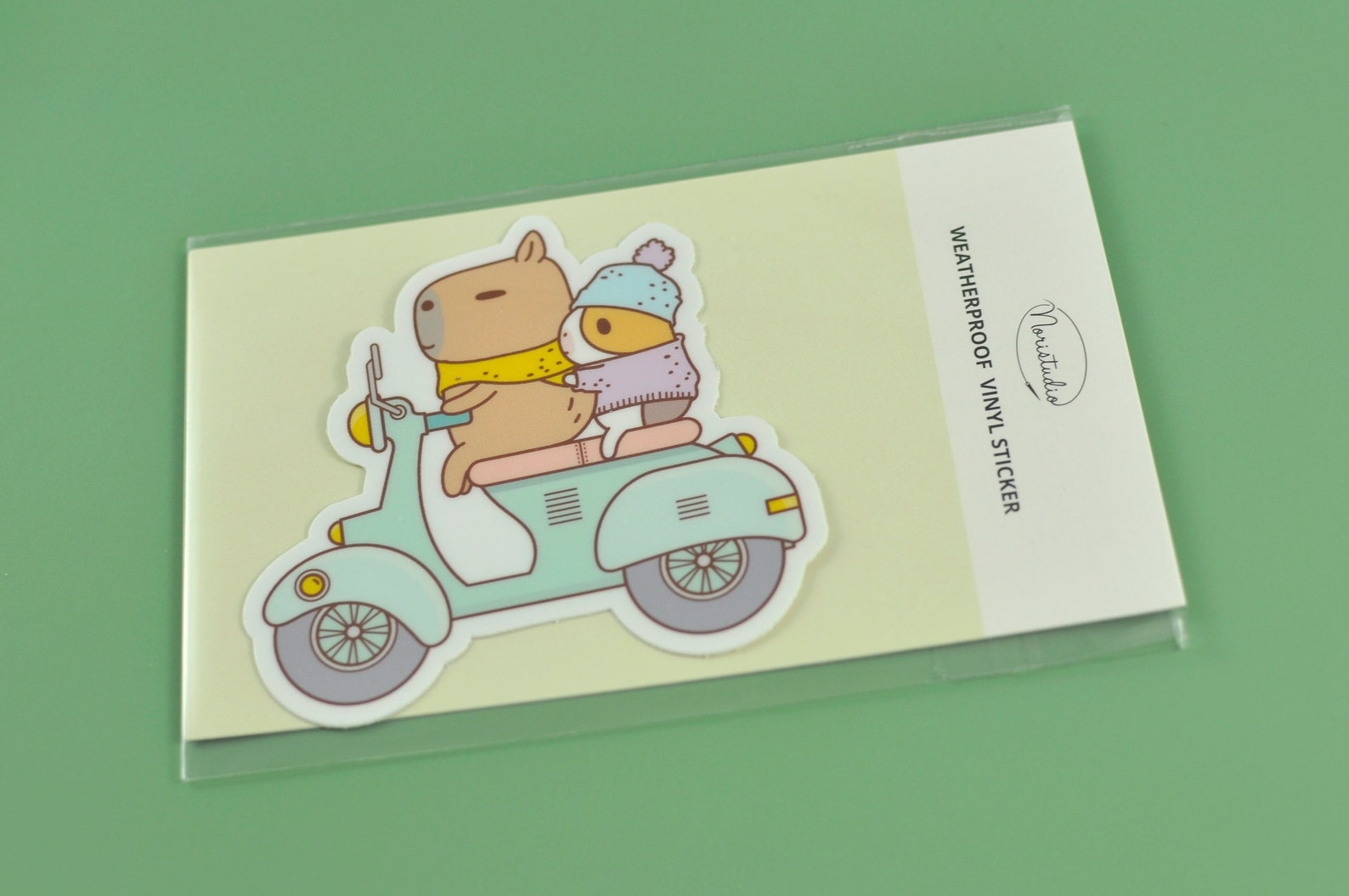 Bubu and Mooch Riding Scooter Vinyl Sticker Guinea Pig Sticker Capybara ...