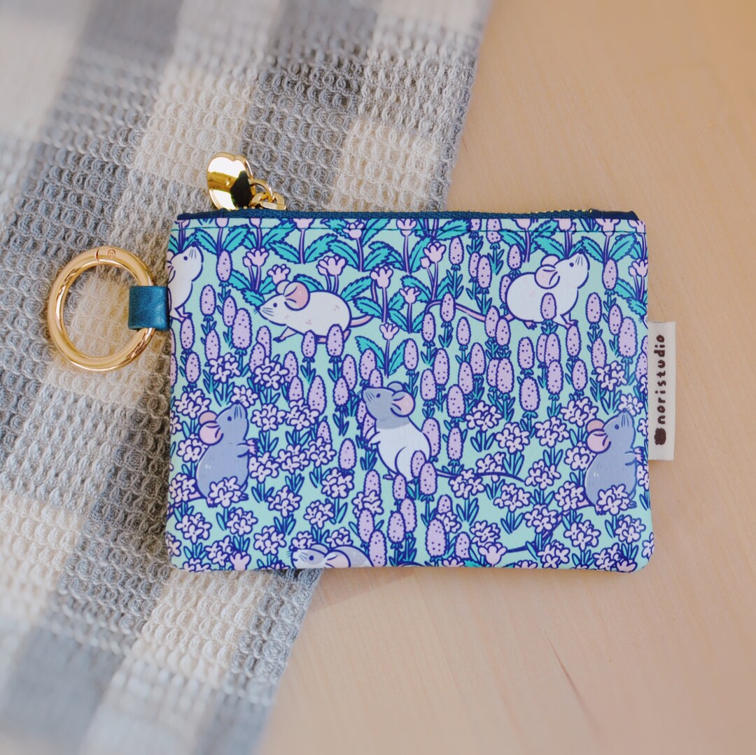 Rat Small Zipper Coin Purse Featuring Noristudio Pet Rat Meadow Pattern ...