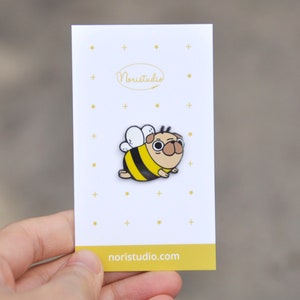 Pug bee pug enamel pin pug enamel pin bee enamel pin cute | Etsy