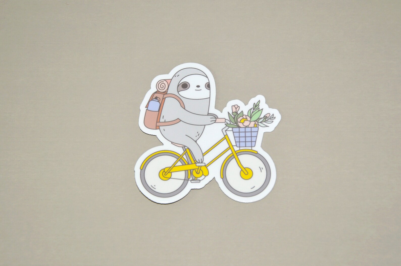 Biking Sloth Vinyl Sticker - Etsy