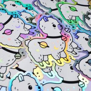 Galaxy Alpaca Holographic Vinyl Sticker for Water Bottles, Cars ...