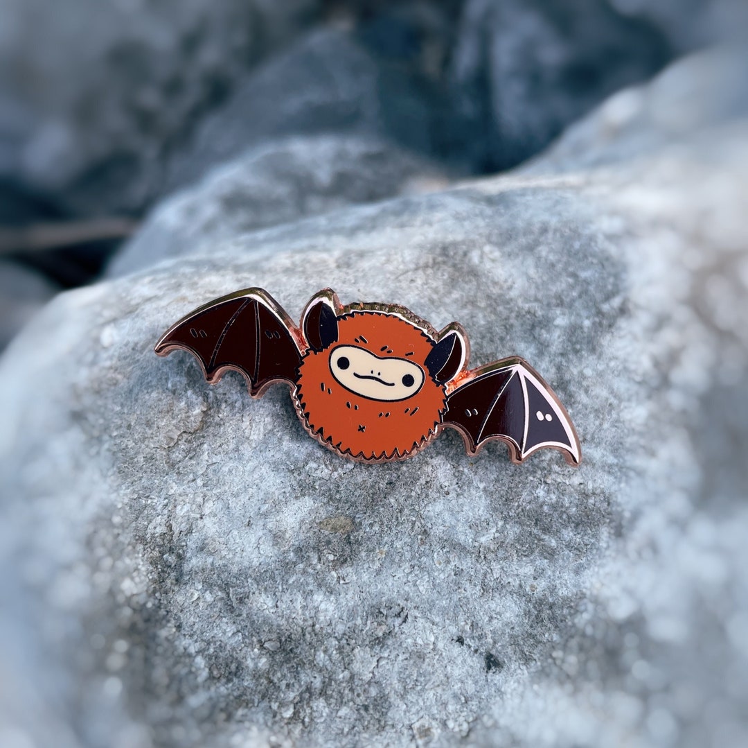 Eastern Red Bat Enamel Pin by Noristudio - Etsy