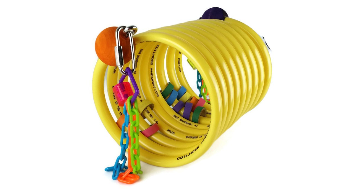 Large Curly Q Adventure Coil Bird Toy Parrot Perch Cage | Etsy