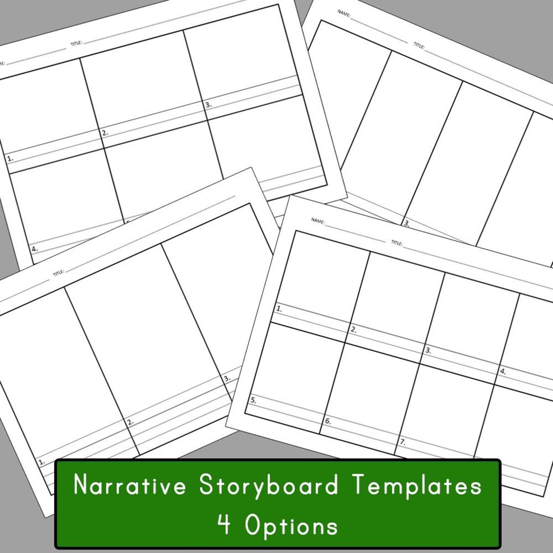 Narrative Storyboard Plan Templates X 4 Options - K-2, 3-6 - Etsy