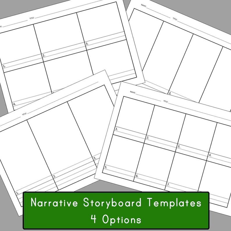 Narrative Storyboard Plan Templates X 4 Options - K-2, 3-6 - Etsy