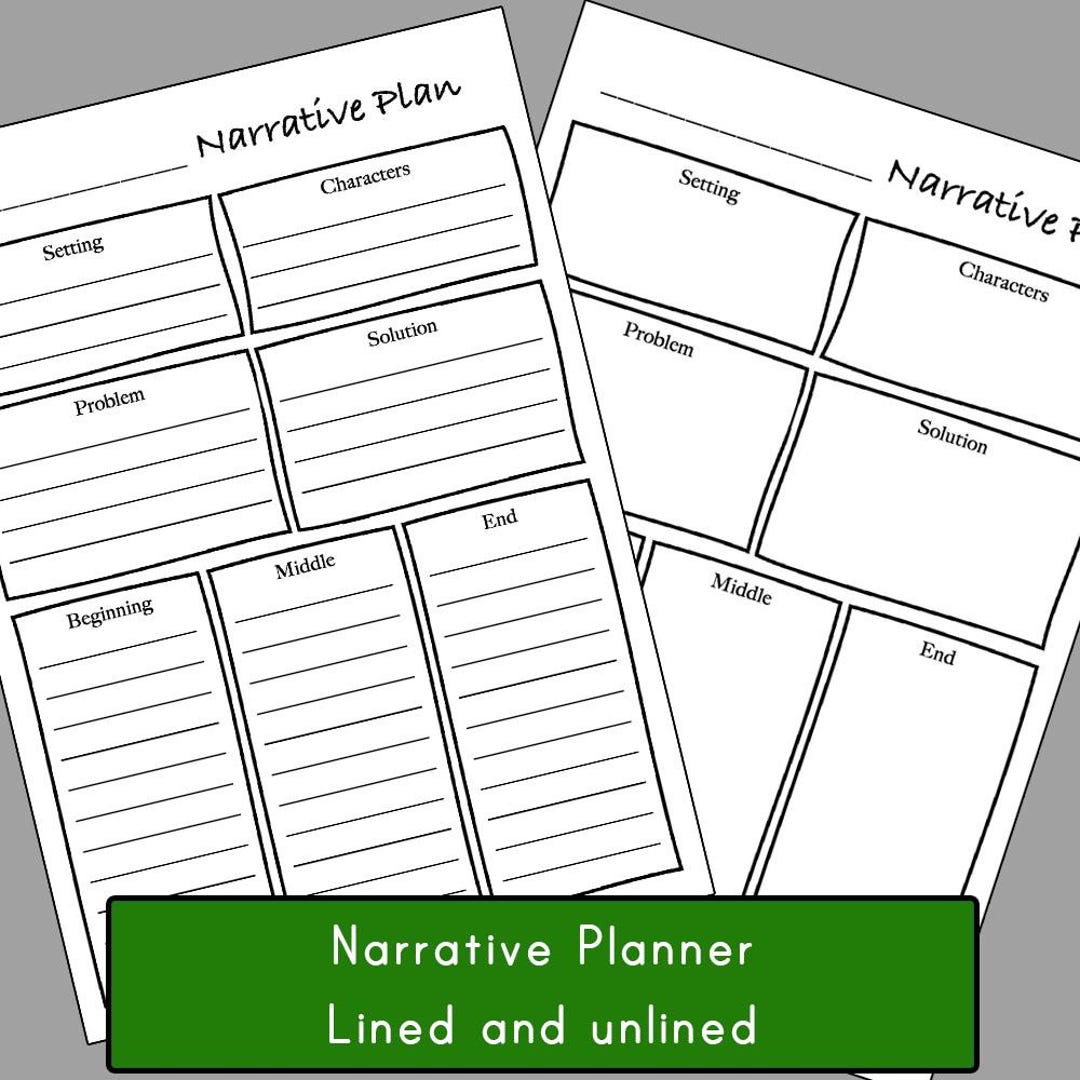 Narrative Planner Templates X 2 Options - K-2, 3-6 - Etsy