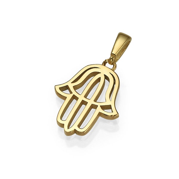 White Gold Hamsa Pendant - Etsy