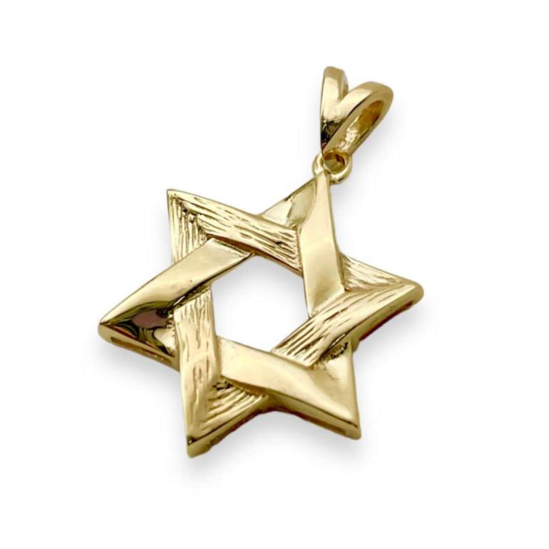 14K Gold Star of David Pendant, Magen David Protection Necklace Charm ...