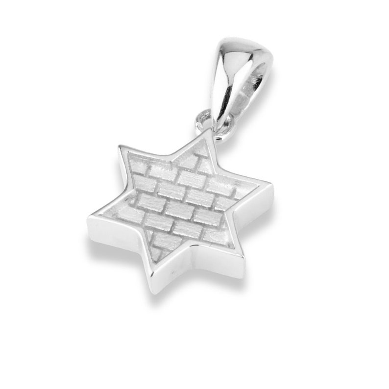 Star of David Kotel Pendant in Solid 14k Gold, Jewish Star and Western ...