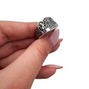 Ten Commandments Ring With Lion of Judah and Star of David in Sterling ...