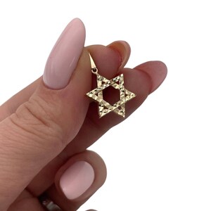 Diamond Cut Star of David Pendant in 14K Gold, Magen David Protection ...