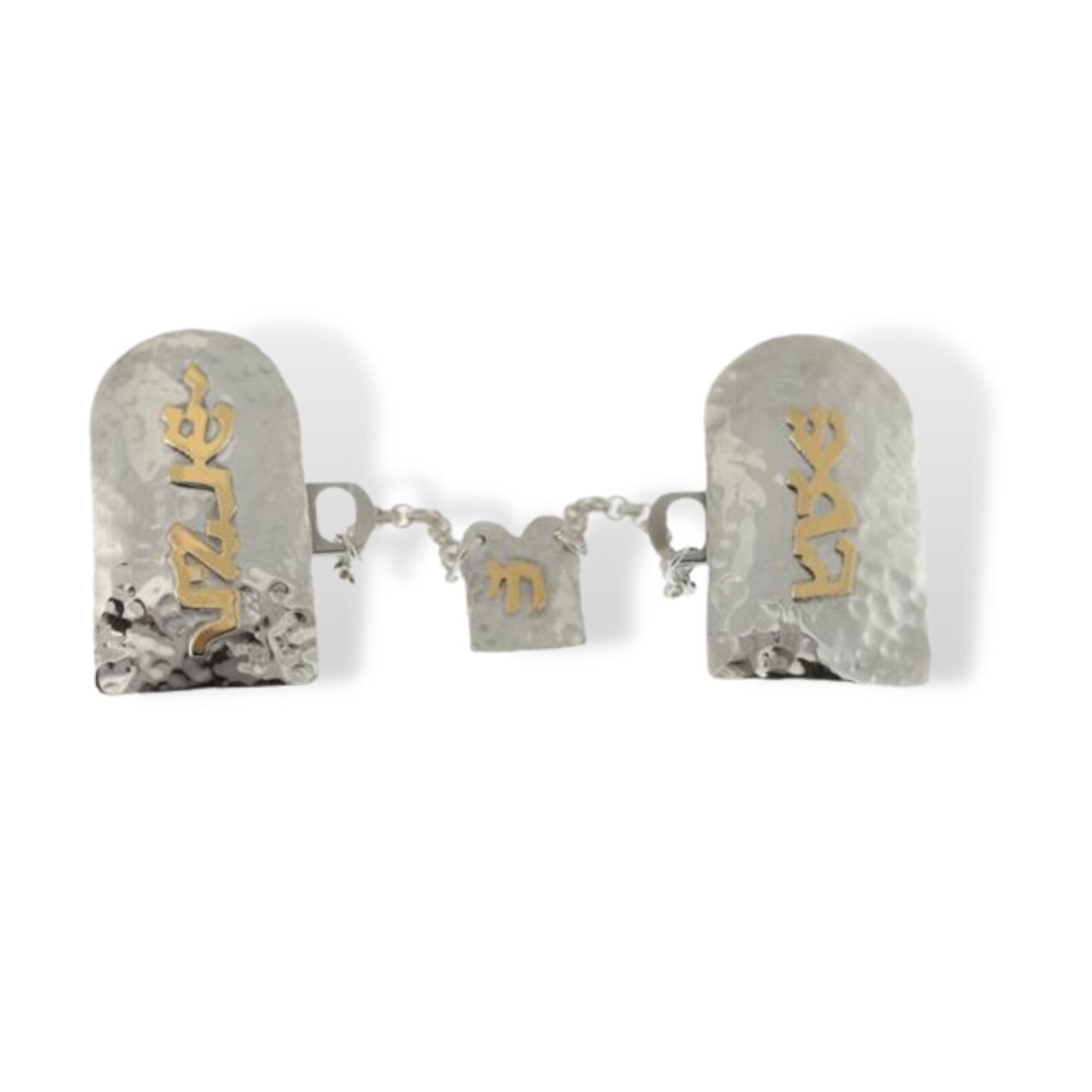 Tallit Clips, Shema Israel Chai Tallis Clips, Hammered Sterling Silver ...