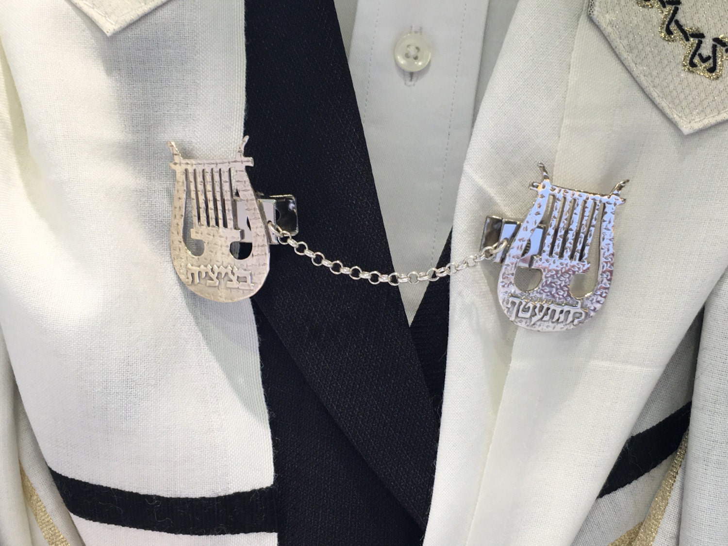 David's Harp Tallit Clips Sterling Silver Tallit Clip - Etsy