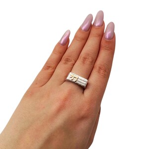 Chai Ring, Sterling Silver and 14k Gold Heavy Weight Ring, Kotel Ring ...