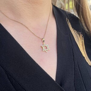 Diamond Cut Star of David Pendant in 14K Gold, Magen David Protection ...