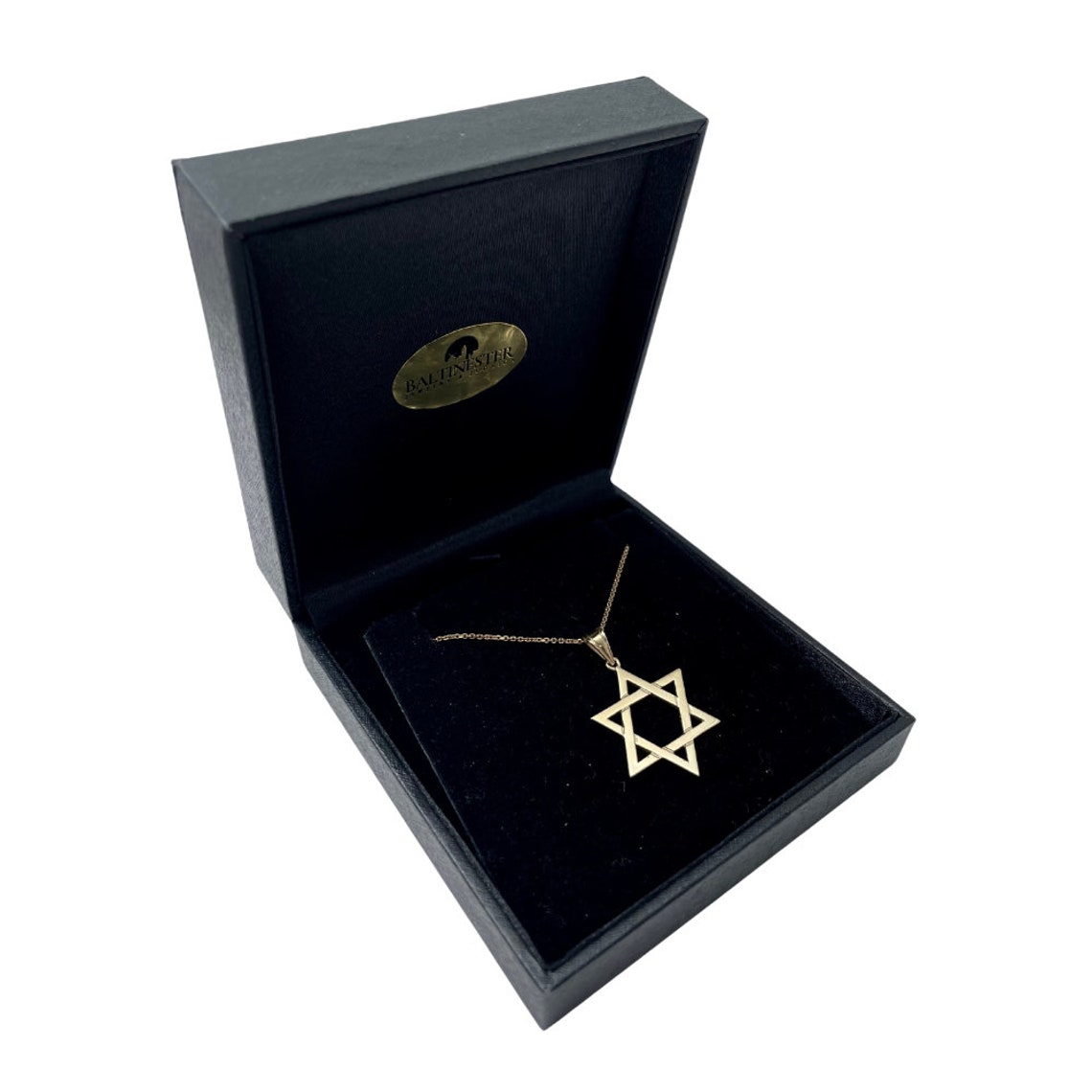 Large Gold Star of David Necklace, 14k Solid Gold Jewish Star Pendant ...