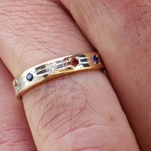 Gold Hoshen Ring, Hebrew Wedding Band, 14k Two Tone Gold Ani Ledodi ...